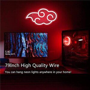 Urban Outfitters | Wall Decor | Neon Led Bright Vivid Red Anime Cloud ...
